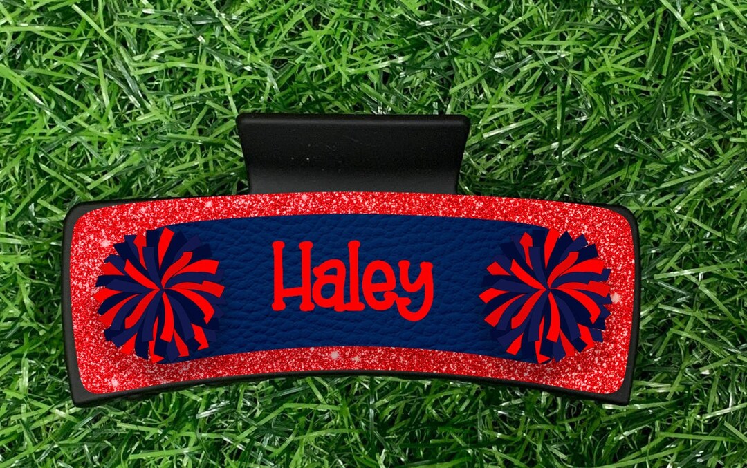 Cheer Team Claw Clip: Navy & Red Sublimation Design (digital Download ...
