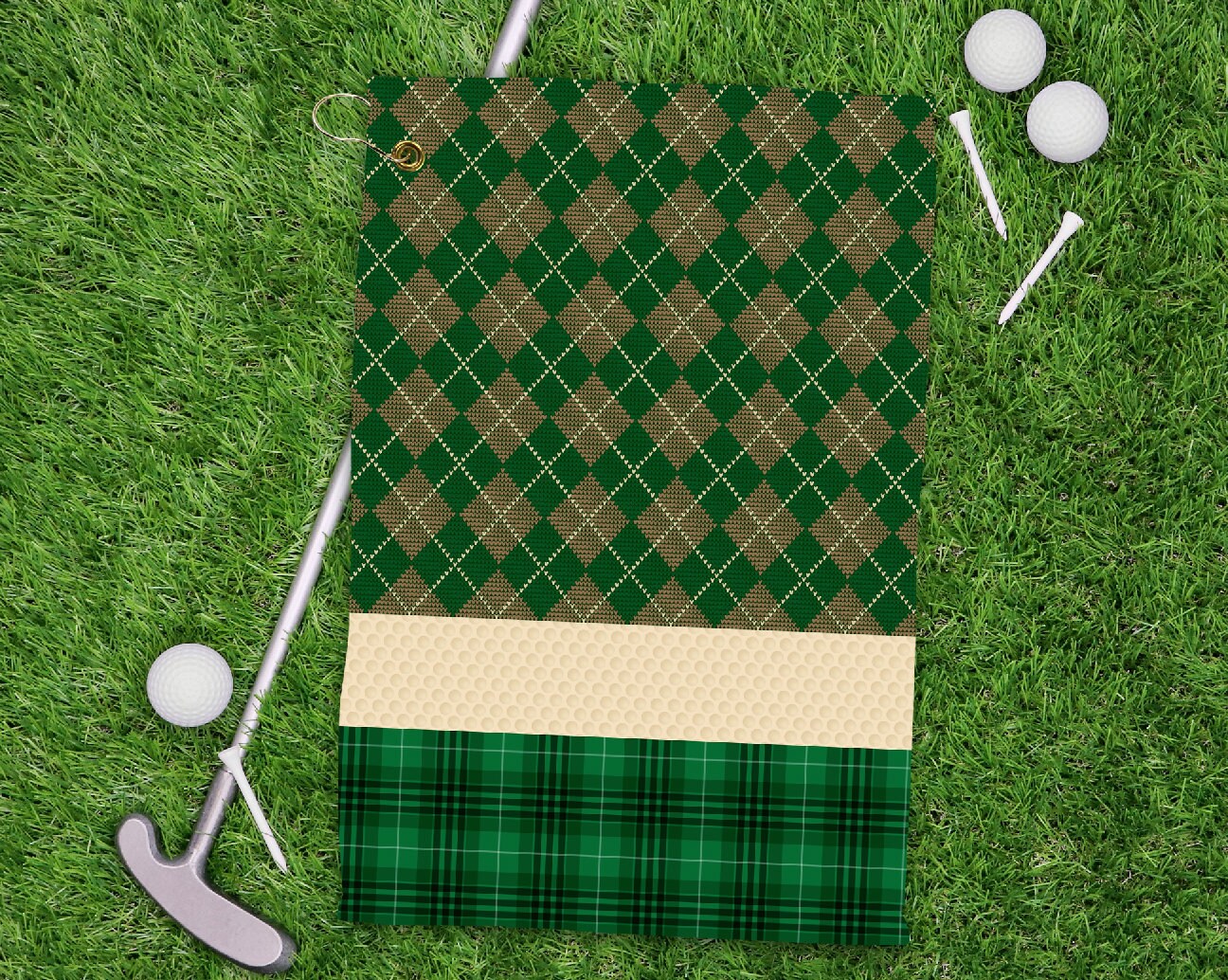 Green & Tan Golf Towel Digital Design PNG for Sublimation - Etsy