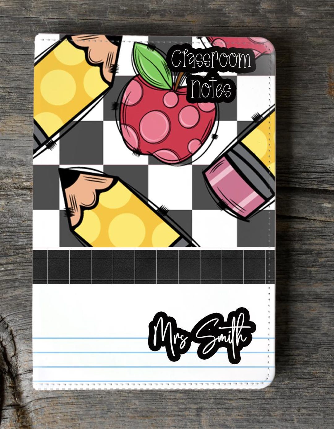 Checker Teacher Journal Notebook JPEG Digital Design for Sublimation - Etsy