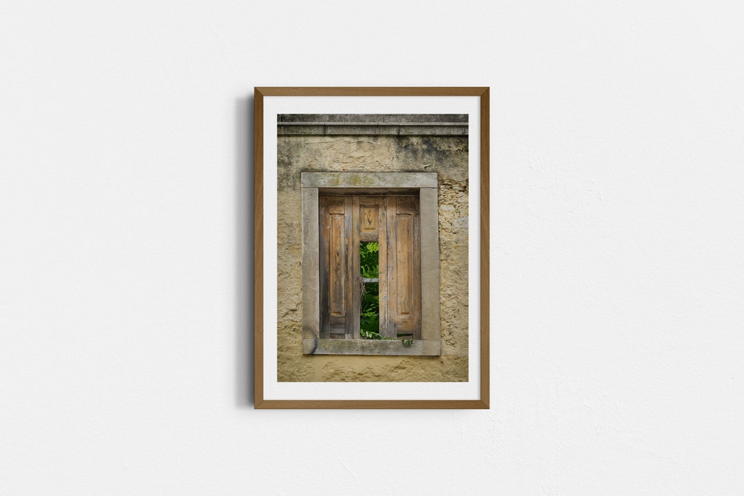 Rustic Wooden Window on Stone Wall – Portugal Photo Print - Etsy