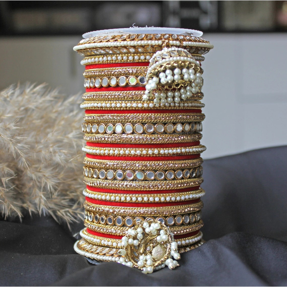 Indian Bangle Set Bridal Bangles Traditional Mirror Bangle - Etsy