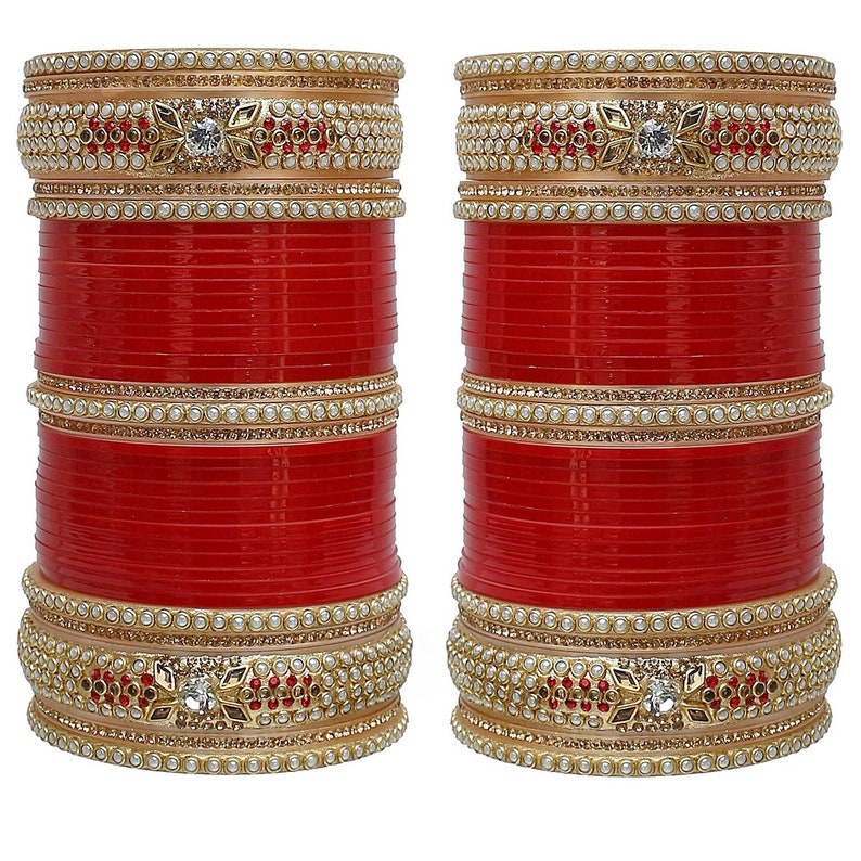 Red Designer Chura Bridal Dulhan Punjabi Choora Fashion - Etsy