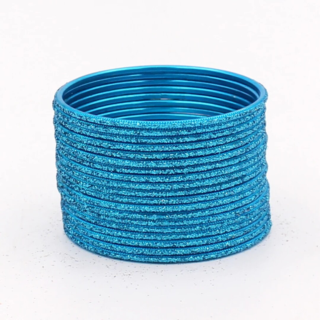 Indian Bangles 24 Glitter Flat Shape Bangle Set Indian - Etsy