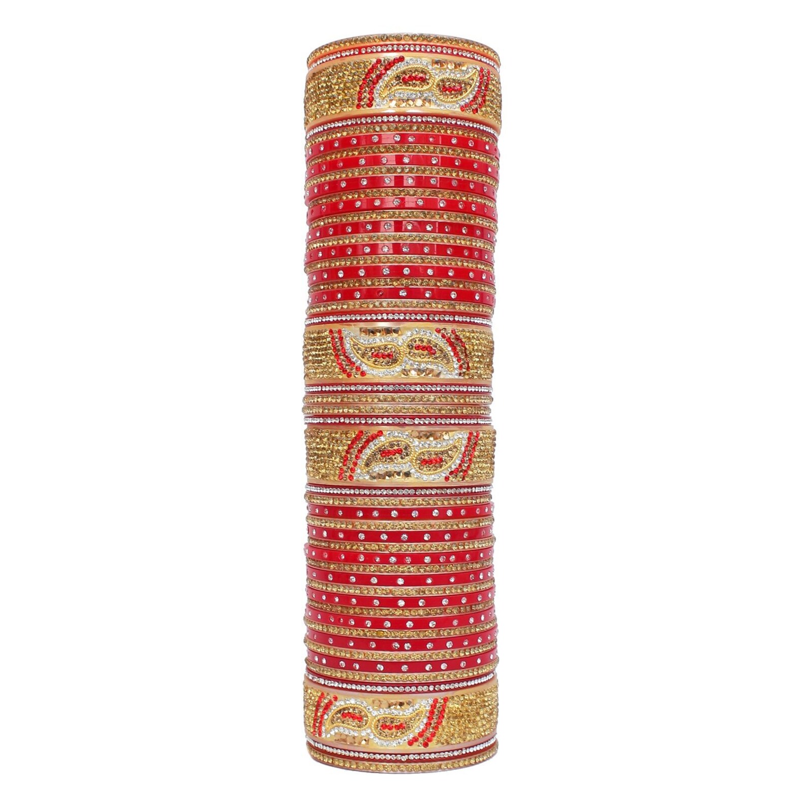 Designer Golden White & Red Stone Chuda Bridal Dulhan Choora - Etsy