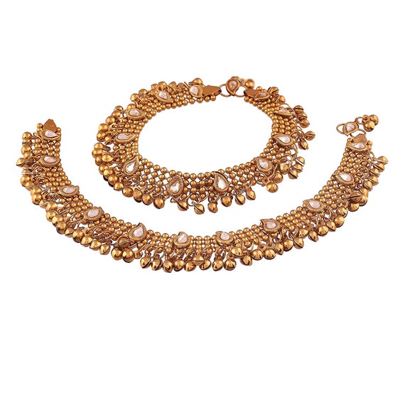 Traditional Gold & Silver Plated Handcrafted Payal/An… - Gem
