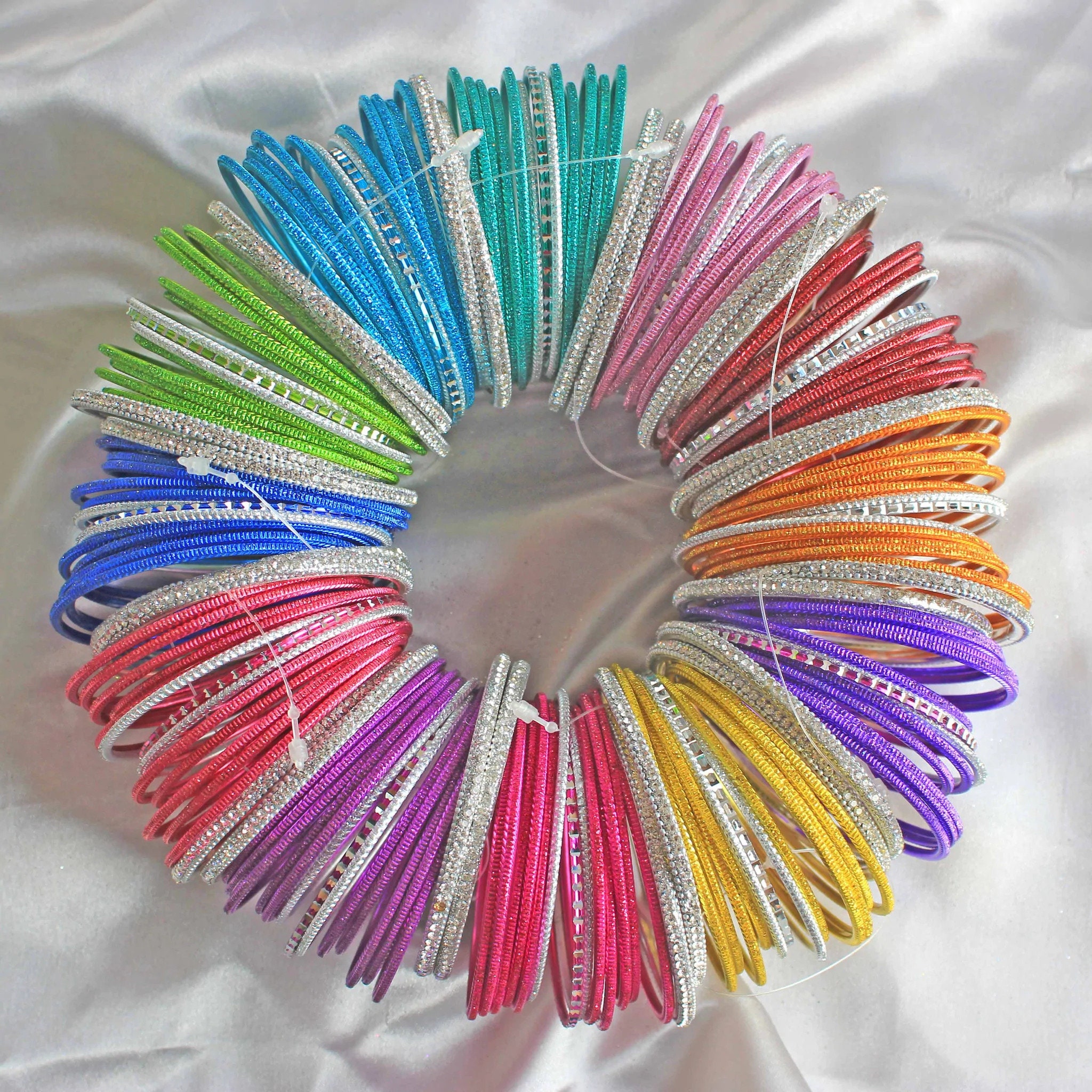 Indian Bangle Set Indian Bangles Glitter Bangles Pack of 12 - Etsy