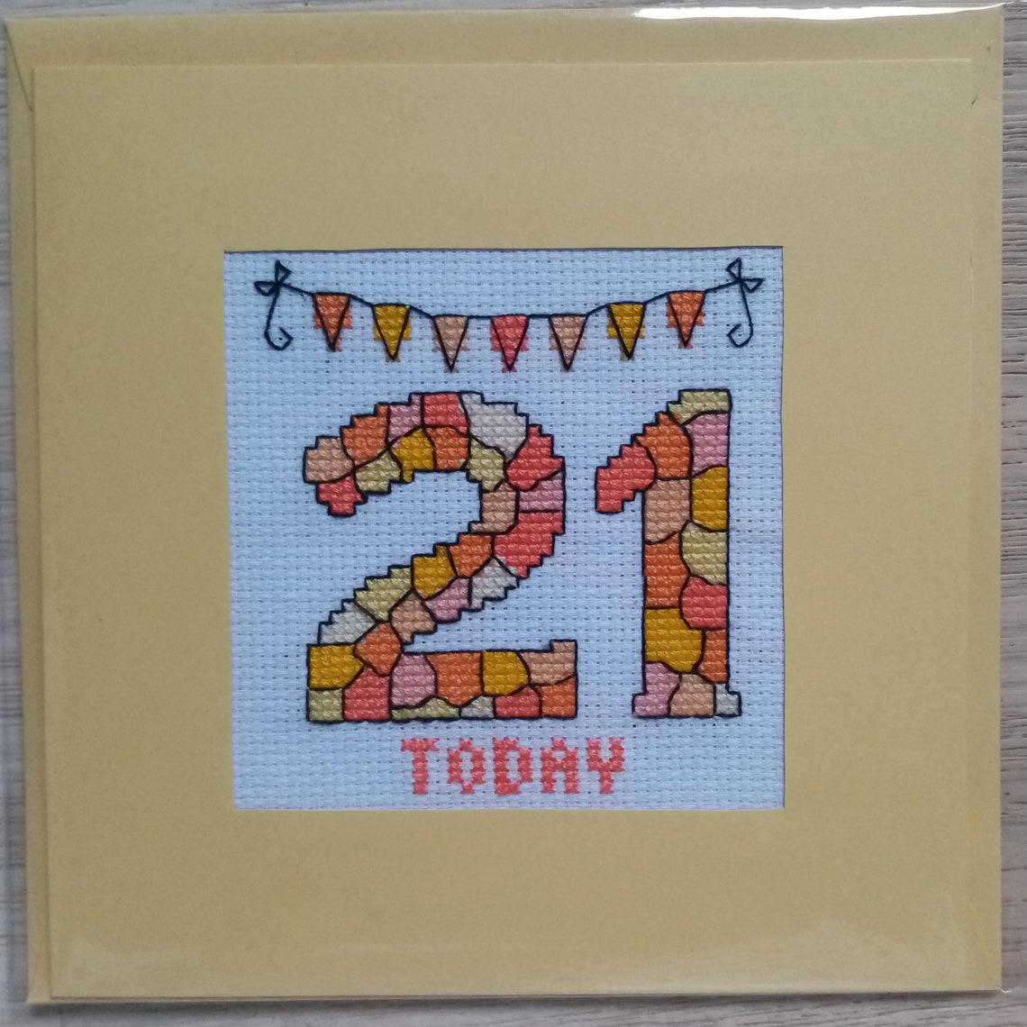 Age Milestone Birthday Card Handmade Complete Cross Stitch - Etsy