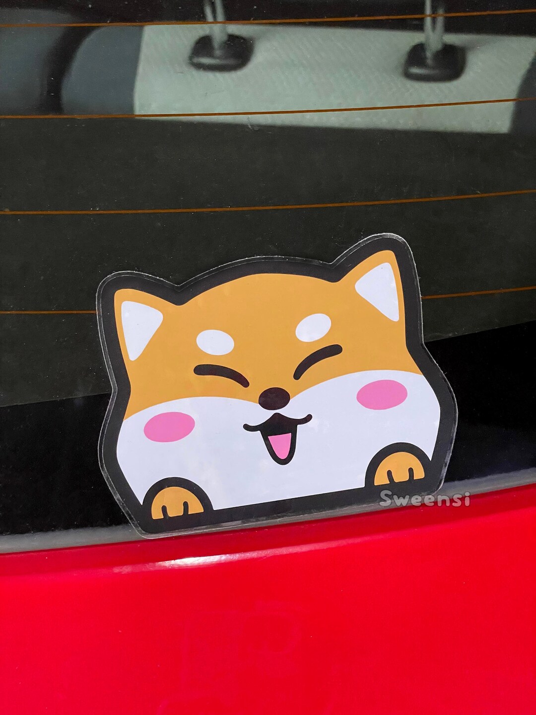 SHIBA INU PEEKER Doge Sticker Waterproof Weatherproof Kawaii Dog Car ...