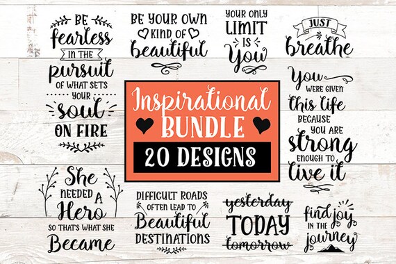 20 Inspirational SVG Bundle Motivational SVG Cut Files | Etsy