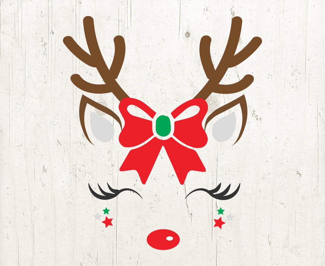 Reindeer Face SVG, Reindeer Girl Svg, Reindeer Eyelashes Svg, Reindeer ...