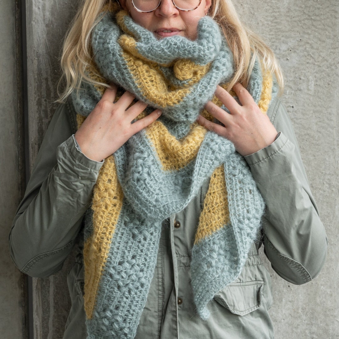 Yarn and Colors - Crochet Shawl Pattern PDF - Elegant Diamond Bobble ...