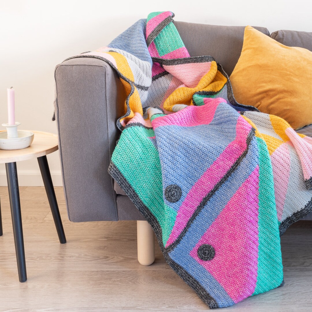 Yarn and Colors - Crochet Blanket Pattern PDF - Mosaic Window Blanket ...