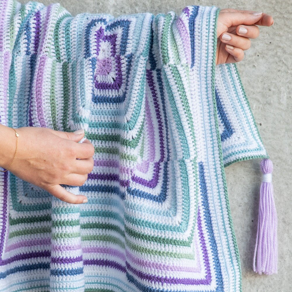 Yarn and Colors - Crochet Blanket Pattern PDF - Flower Hexagon Blanket ...