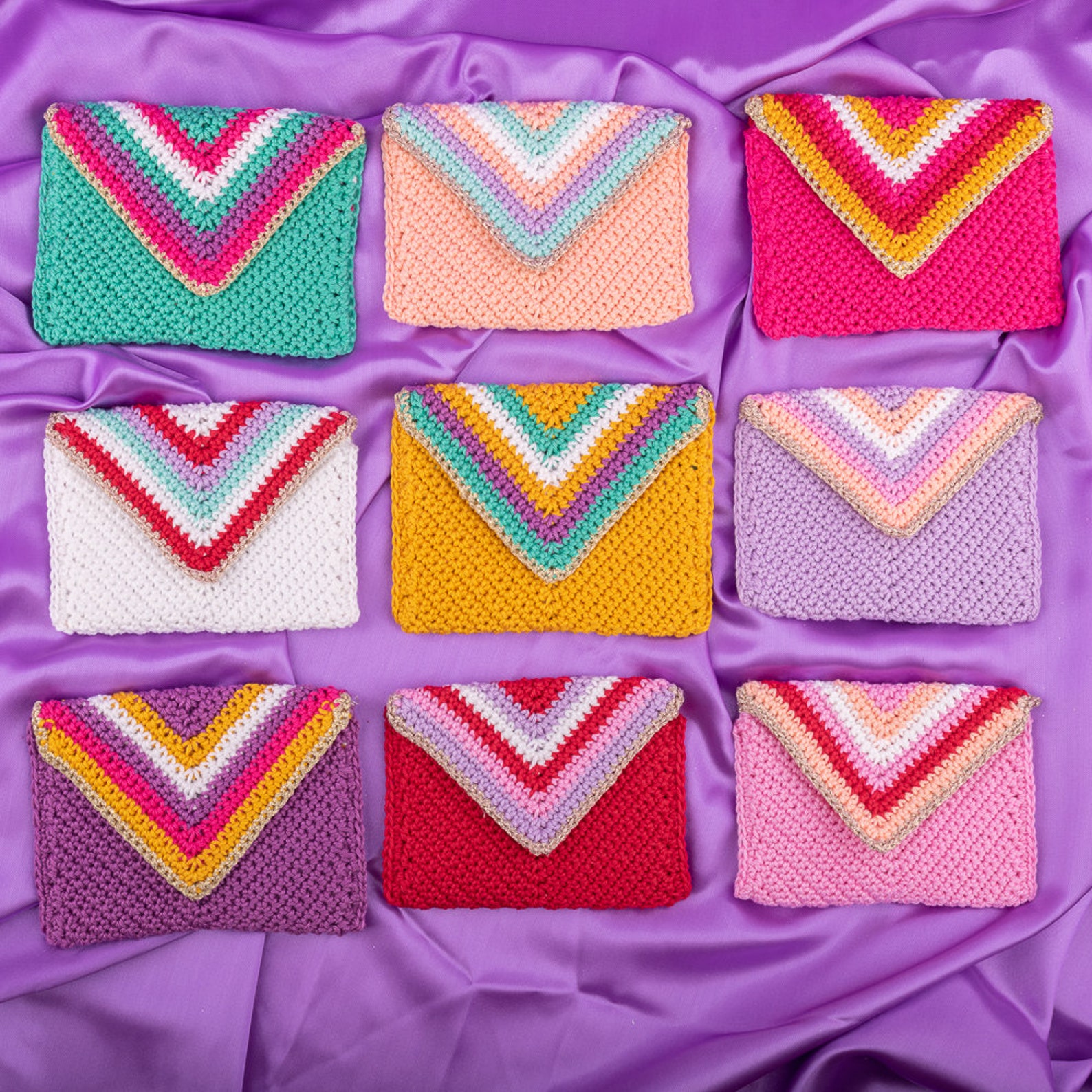 Yarn and Colors Menu Holder Crochet Pattern PDF Colorful | Etsy