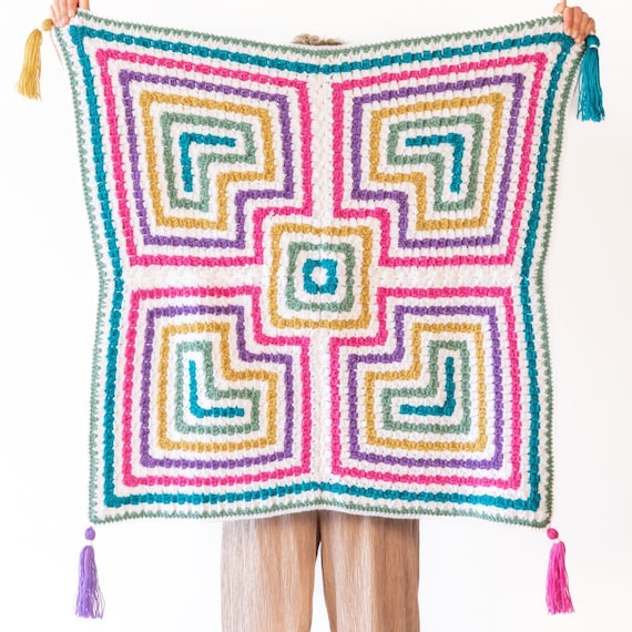 Yarn and Colors Crochet Blanket Pattern PDF Amazing Corner - Etsy