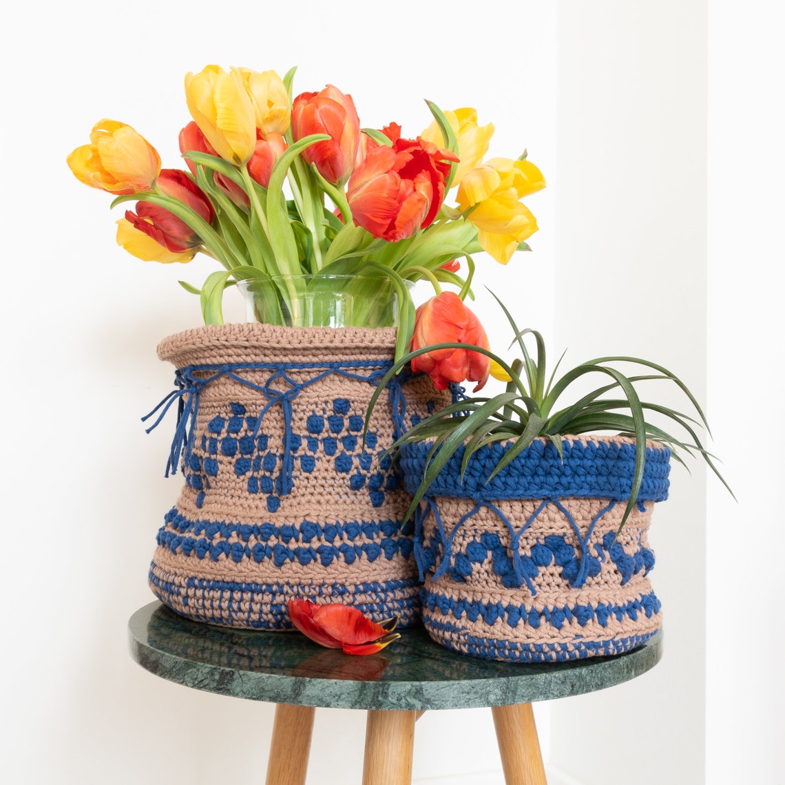 Yarn and Colors Crochet Plant Baskets Pattern PDF Boho | Etsy