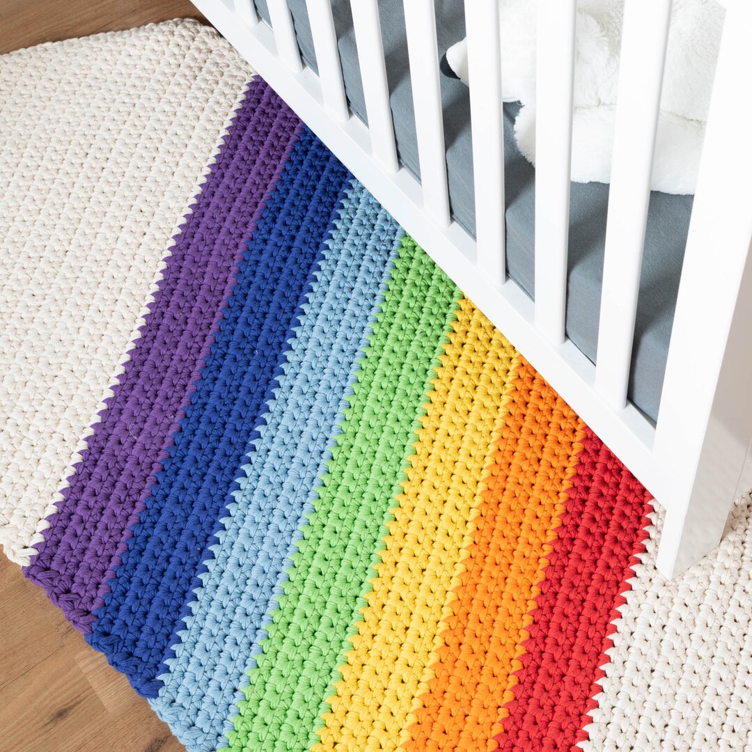 Yarn and Colors - Crochet Rug Pattern PDF - Rainbow Rug - Etsy
