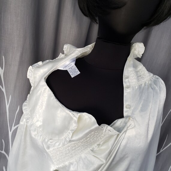 SATIN RUFFLE NIGHTGOWN Vintage New Old Stock Victoria… - Gem