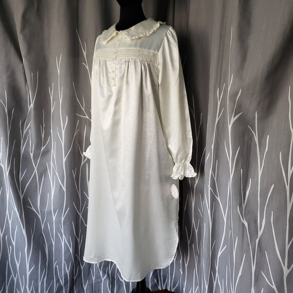 SATIN RUFFLE NIGHTGOWN Vintage New Old Stock Victoria… - Gem