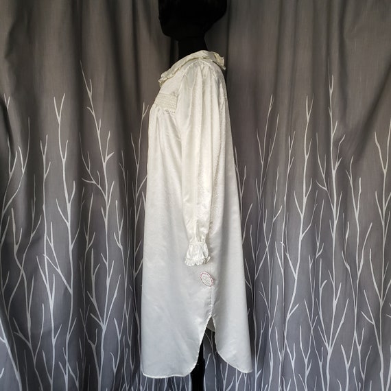 SATIN RUFFLE NIGHTGOWN Vintage New Old Stock Victoria… - Gem
