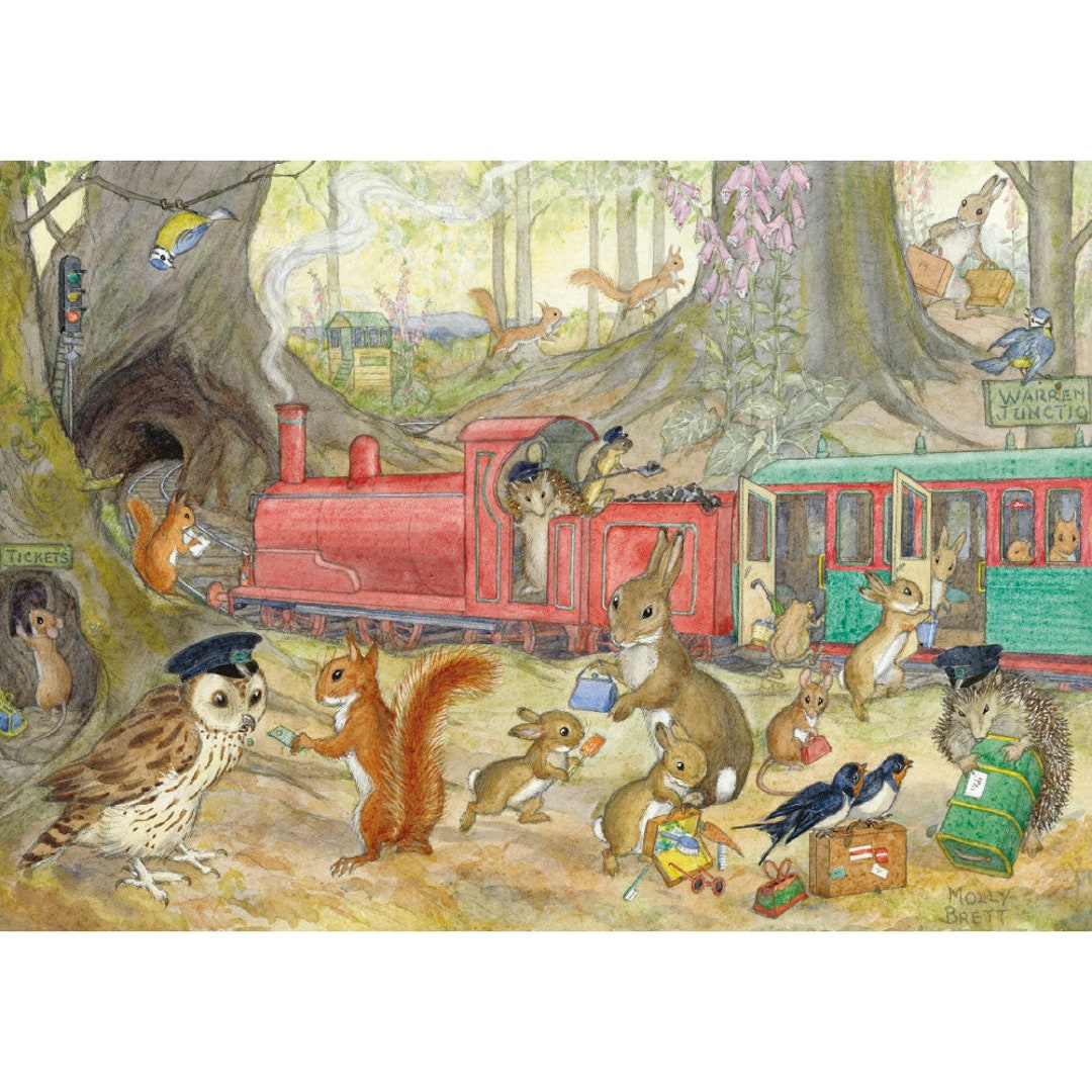 Catching the Train - Molly Brett Postcard - Etsy UK