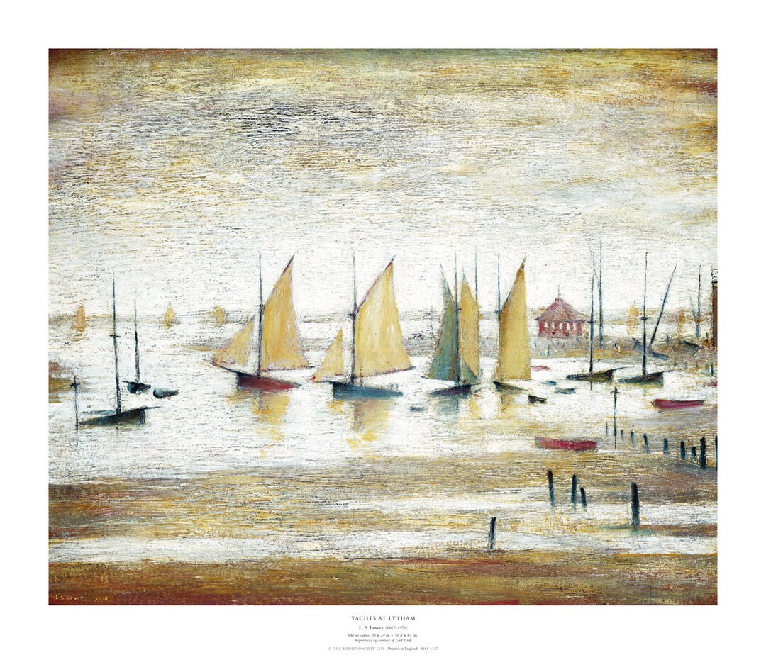 Yachts at Lytham - L S Lowry Medici Print - Etsy