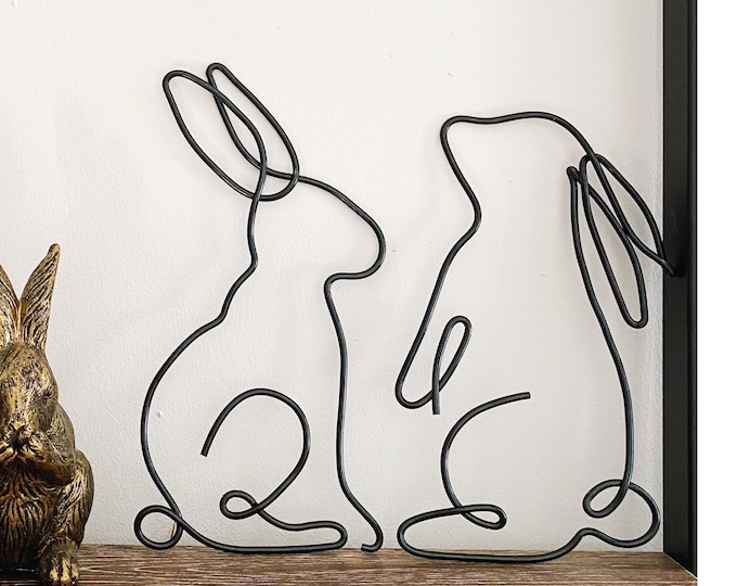 Wire Rabbits Wire Words Pet Gifts Decor Bunny Animal Lover - Etsy