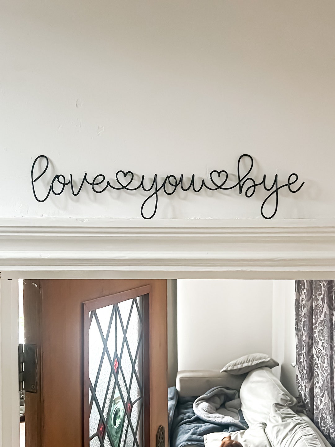 Love You Bye Wire Wall Sign | Handmade Wire Words | Hallway or Entry ...