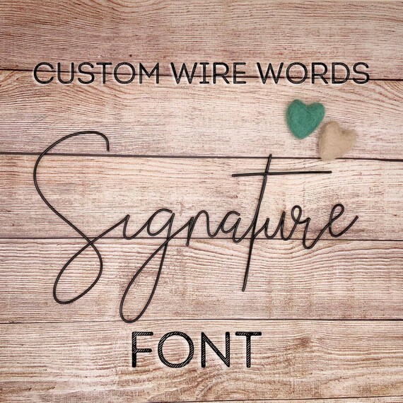 Custom Wire Words in Signature Font. Standard Size. Bespoke - Etsy