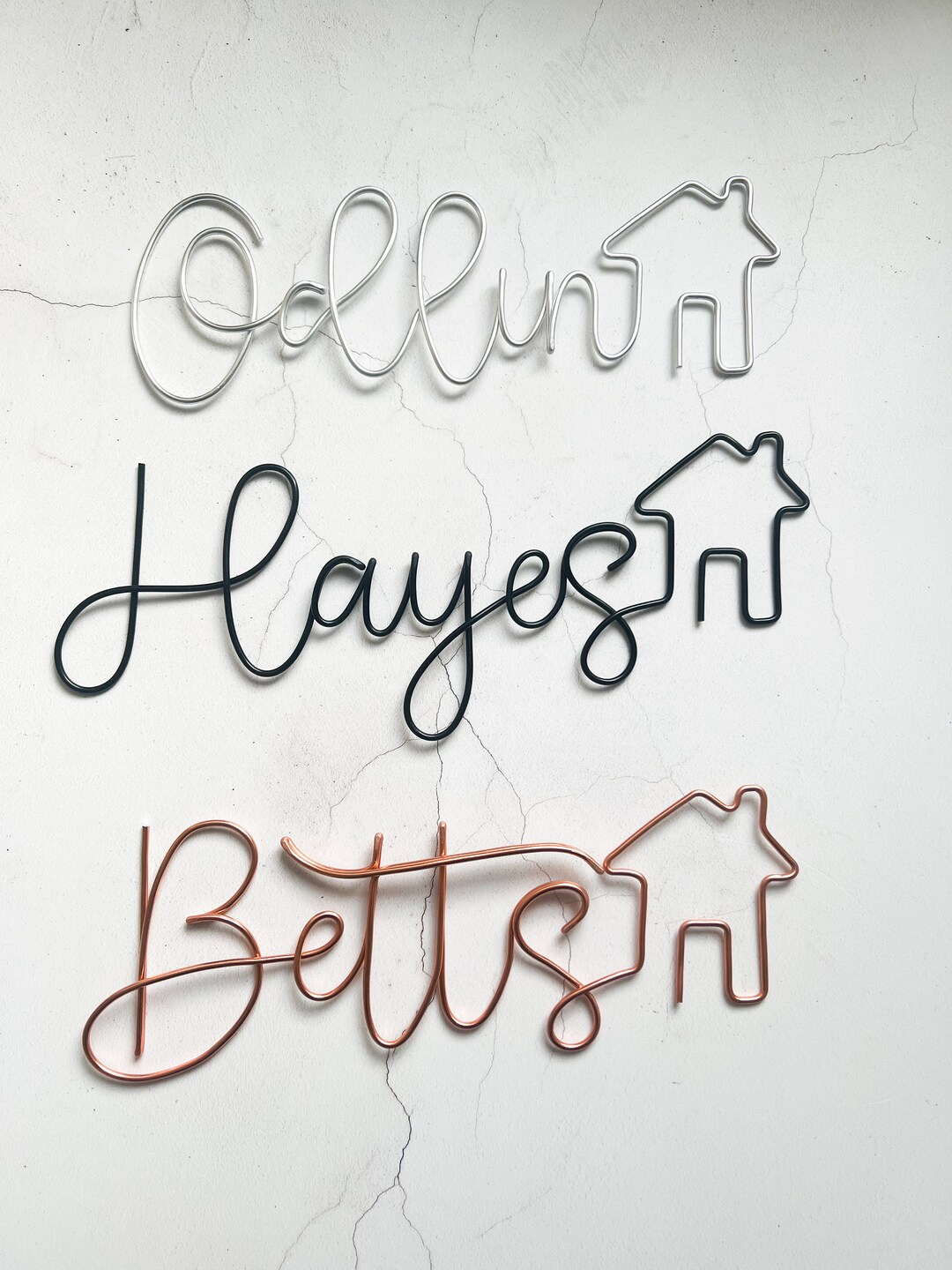Wire Words | Personalised Wire Family Name Home Sign | Bespoke Wall ...