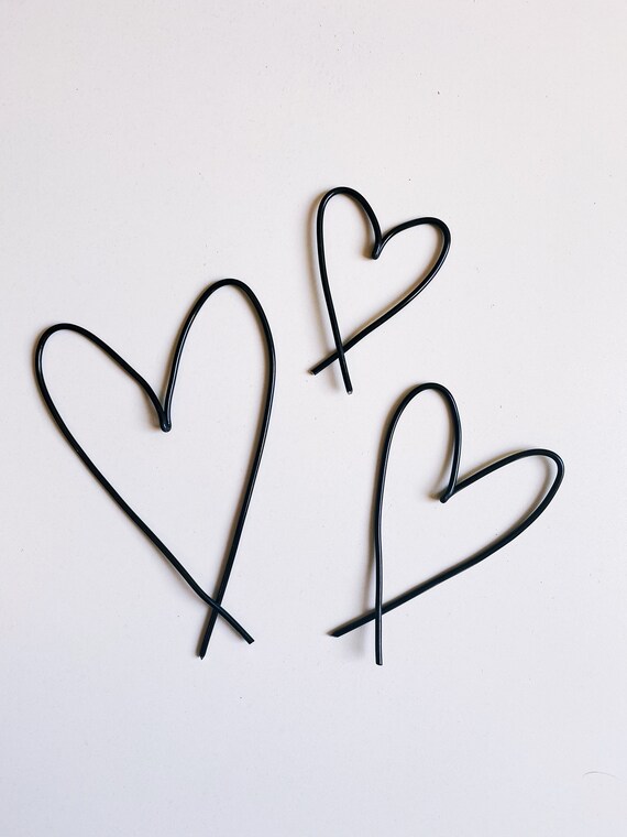 Wire Heart Trio Wire Words Home Decor Wire Wall Art | Etsy UK