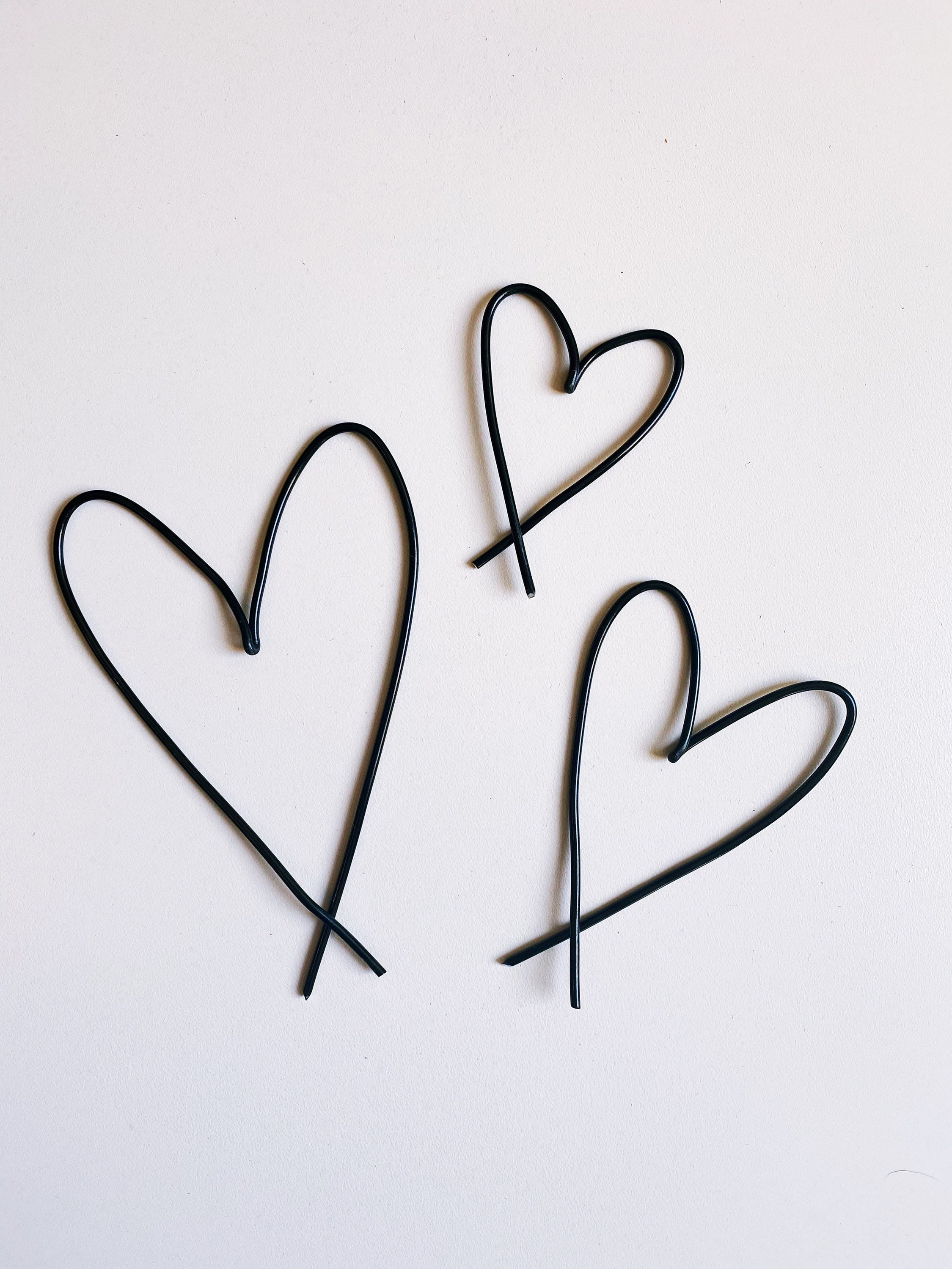 Wire Heart Trio Wire Words Home Decor Wire Wall Art | Etsy UK