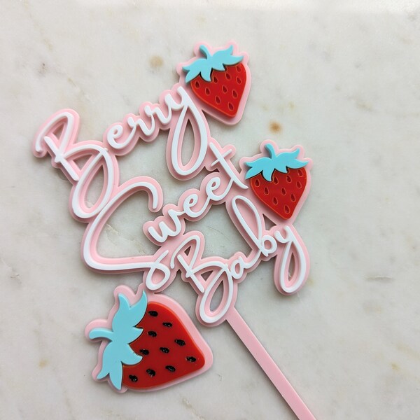 Berry Sweet Baby Cake Topper - Etsy