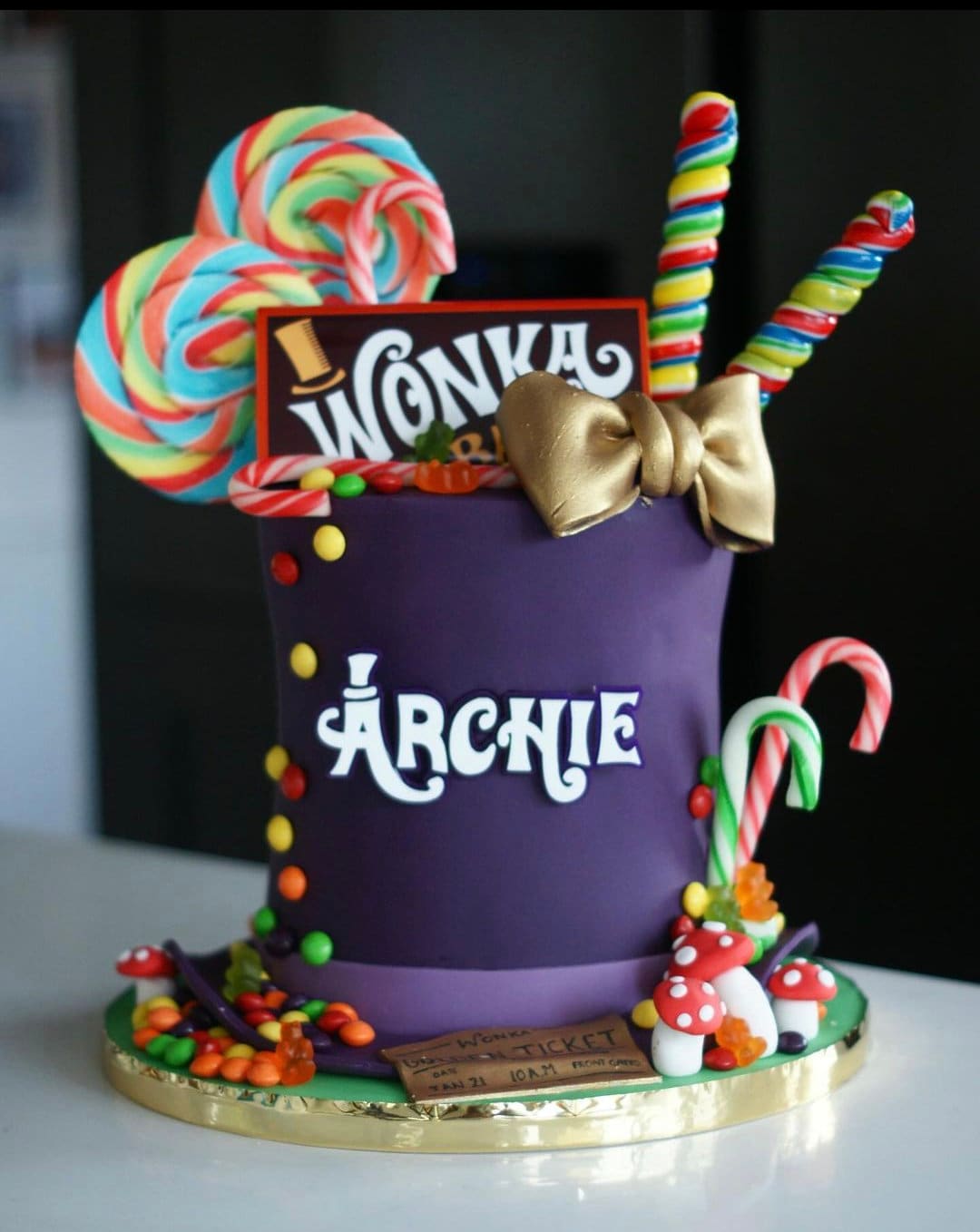 Personalised Willy Wonka Cake Topper Willy Wonka Cake Charm Chocolate ...