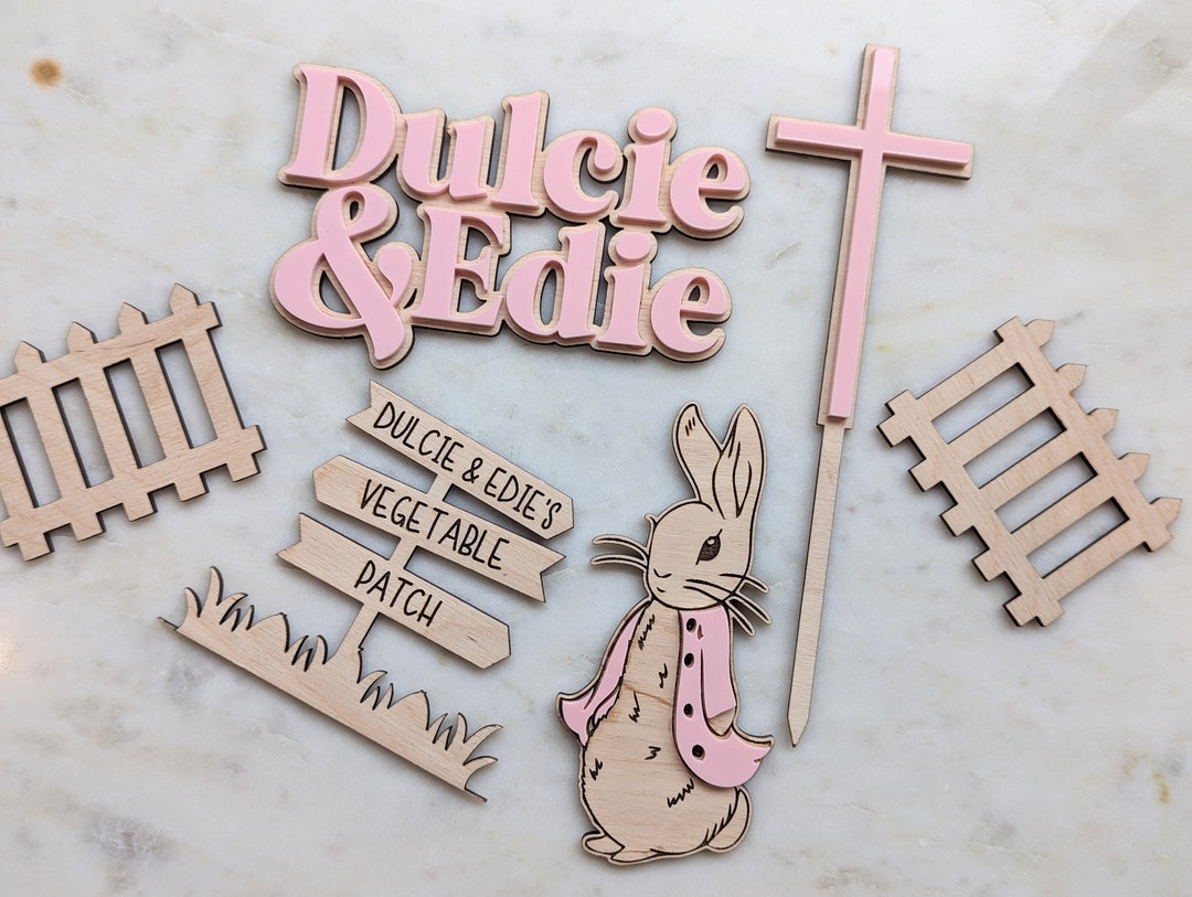 Peter Rabbit Christening Cake Set Personalised Cake Charm Flopsy Cake ...