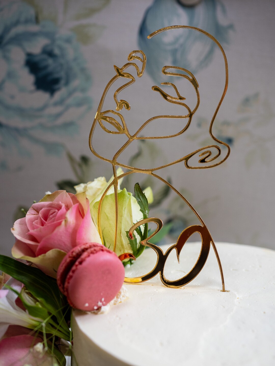 Line Lady Face Art Silhouette Cake Decor Face Art Silhouette ...