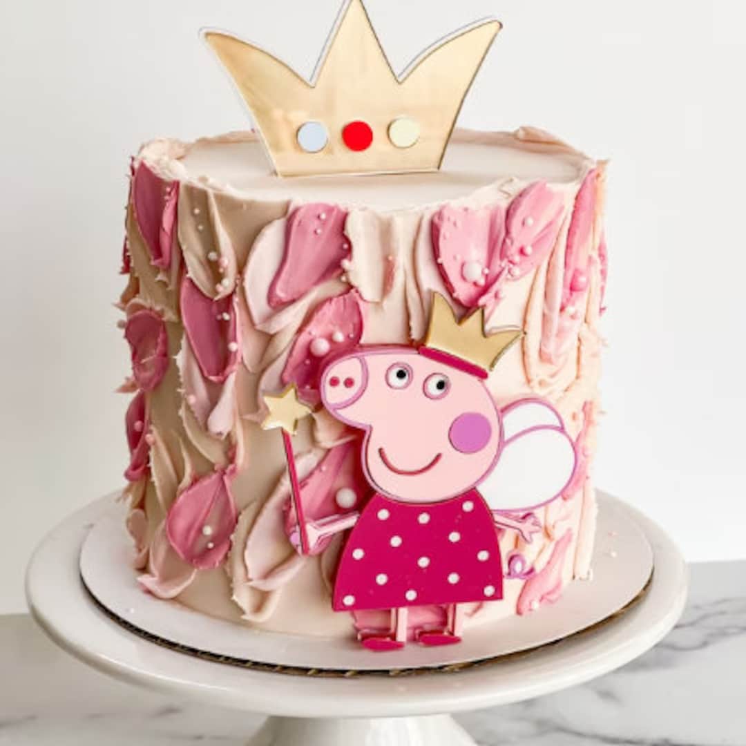 Peppa Pig Fairy Cake Topper Peppa Pig Fairy Cake Charm Crown Topper ...