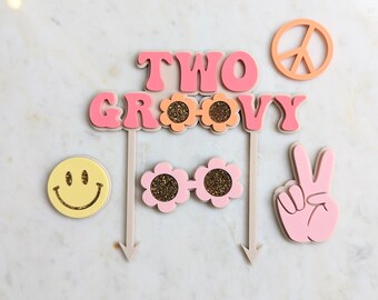 Two Groovy Cake Topper and Charm Various Sizes - Etsy