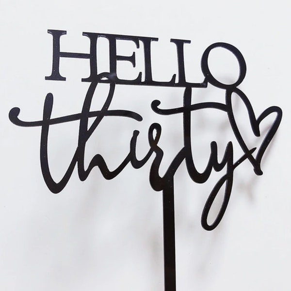 Acrylic Silver Thirty Cake Topper - Etsy