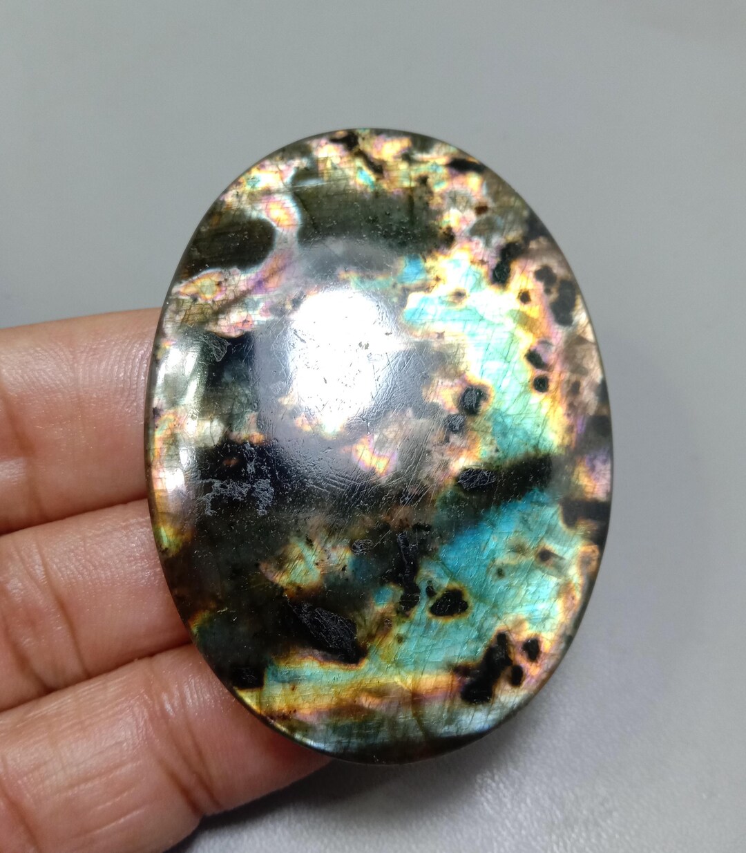 Spectrolite Cabochon - Crystal Spectrolite - Black Labradorite Stone ...