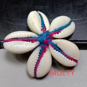 Cowrie Shell Flower - Natural Cowrie Shell Flower Made by Yarn ...