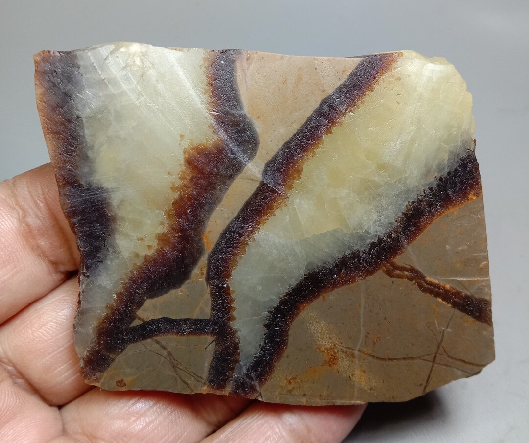 Septarian - Yellow Calcite Slab - Lapidary Rough Slab Specimen -natural ...