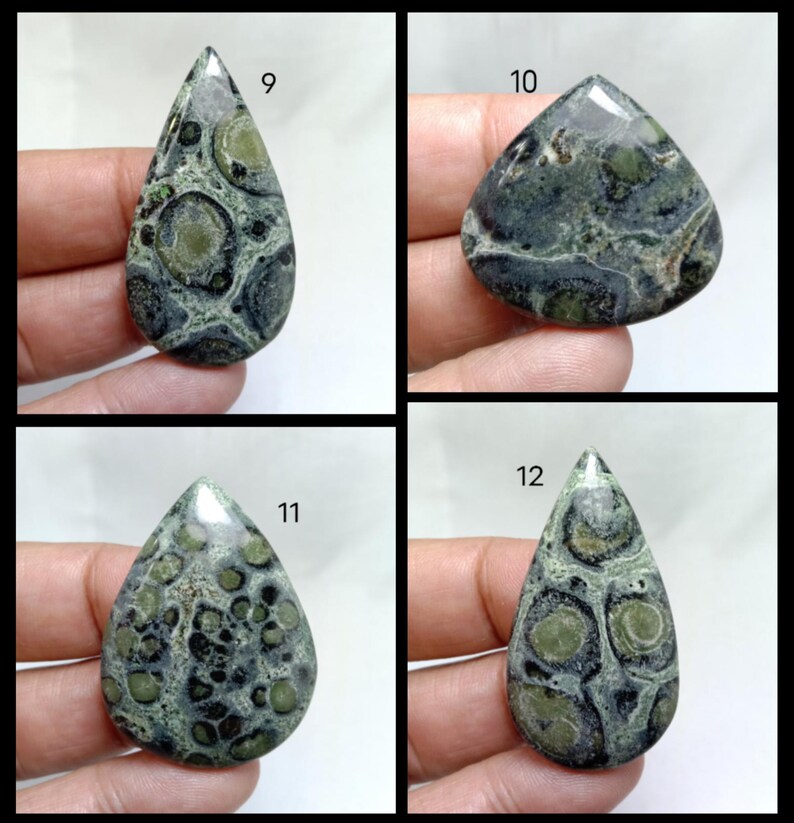 Kambaba Jasper Cabochon: Natural Crocodile Jasper for Jewelry Making ...