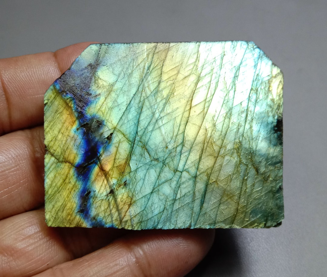 Labradorite Rough Unpolished Slab Freeforms Flashy Crystal Slab 345 ...