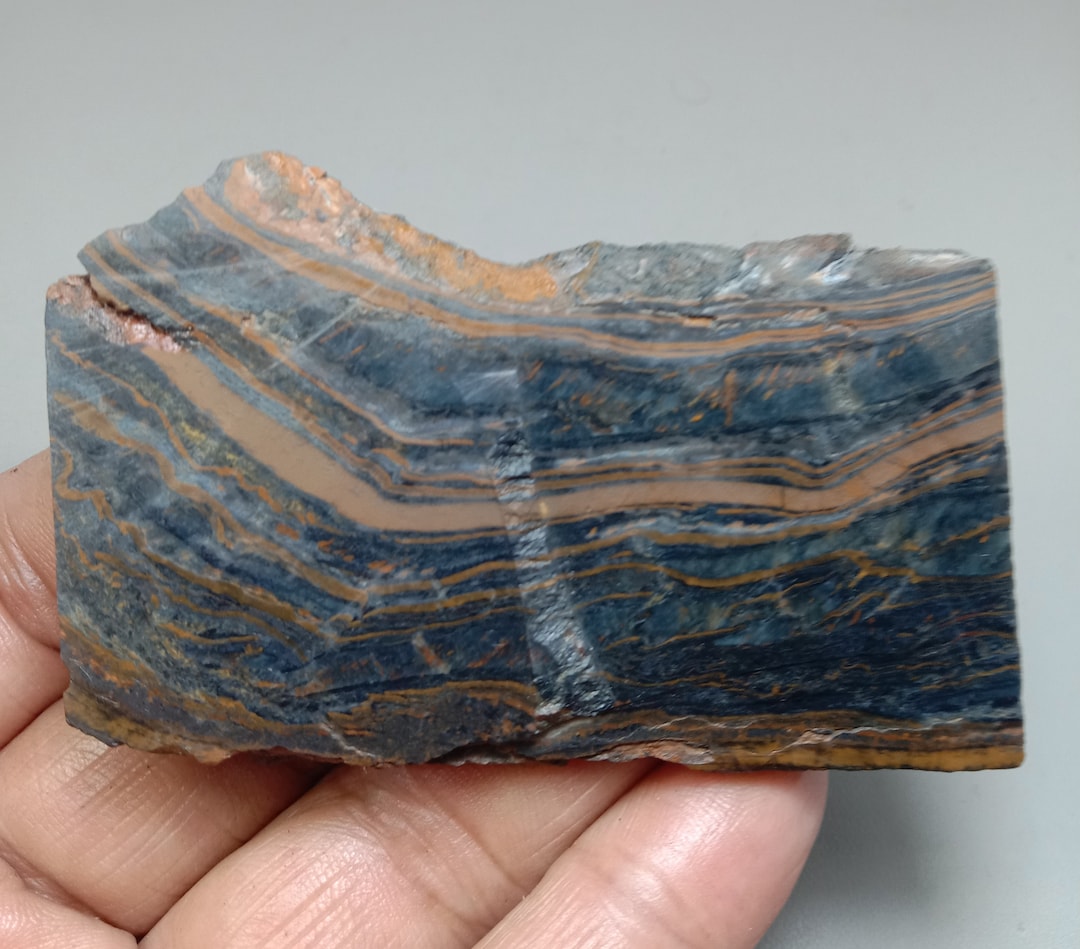 Tiger Eye blue Hawks Eye Unpolished Slab Blue Tiger Eye Lapidary Rough ...