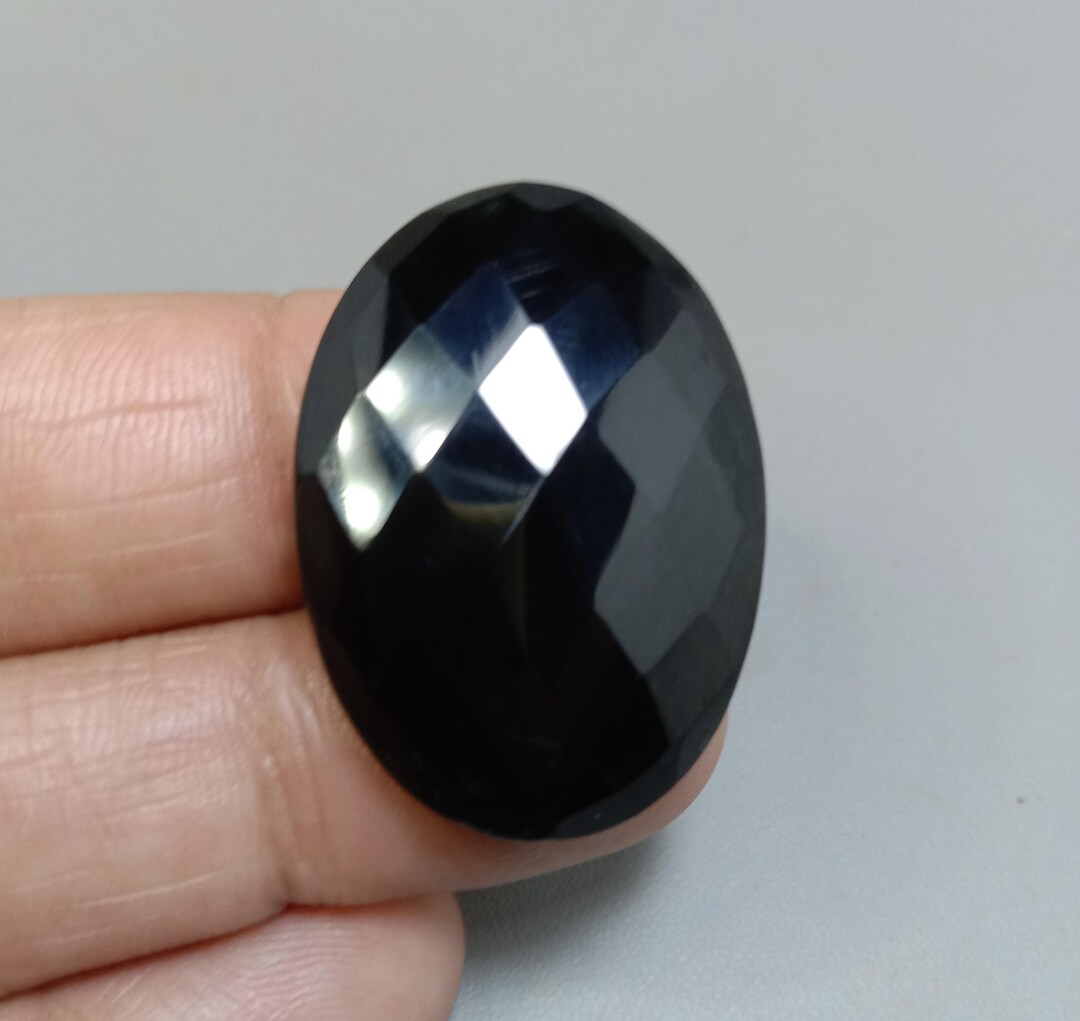 Obsidian - Black Obsidian - Natural Black Obsidian Faceted Rose Cut ...