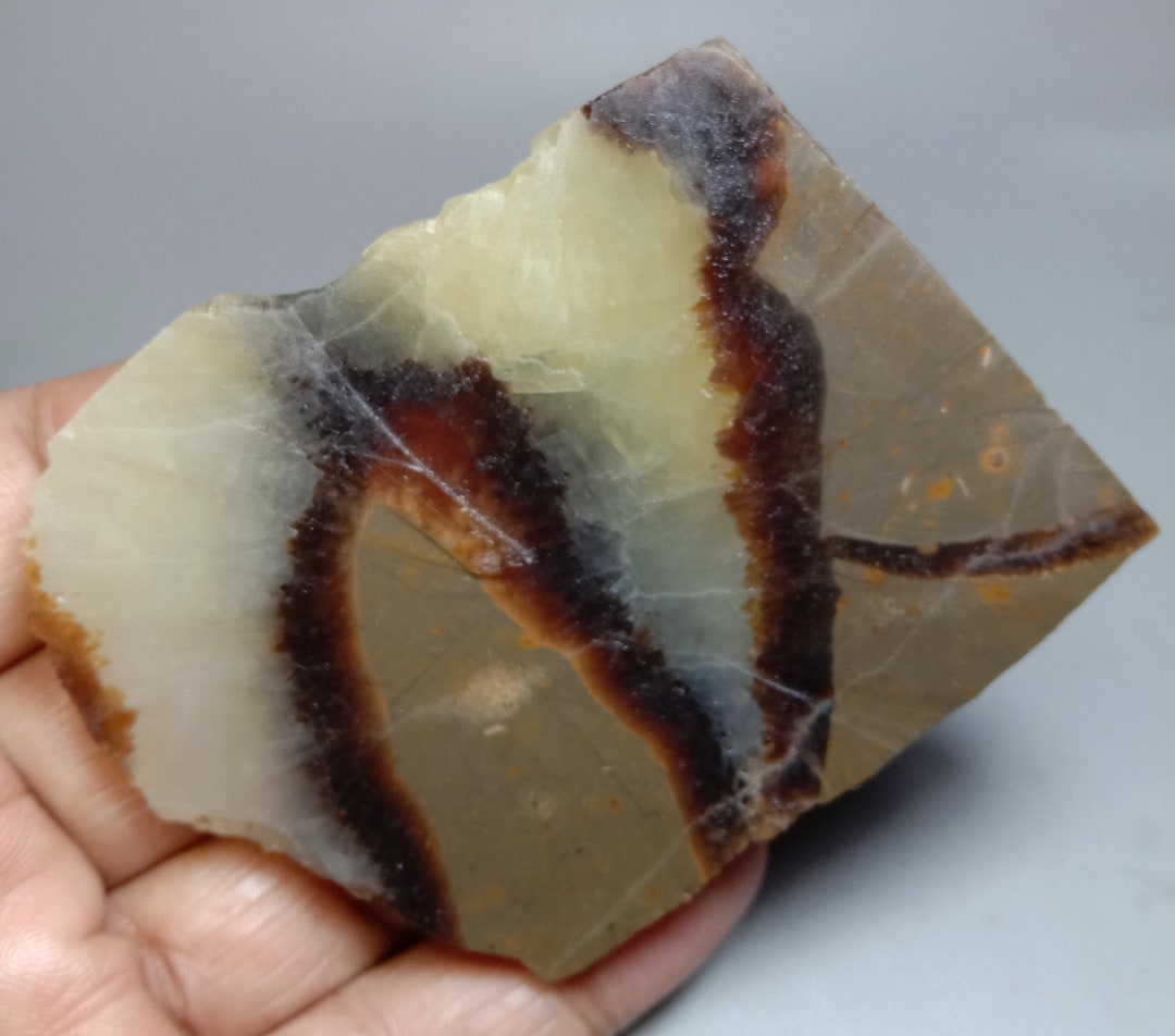 Septarian - Yellow Calcite Slab - Lapidary Rough Slab Specimen -natural ...