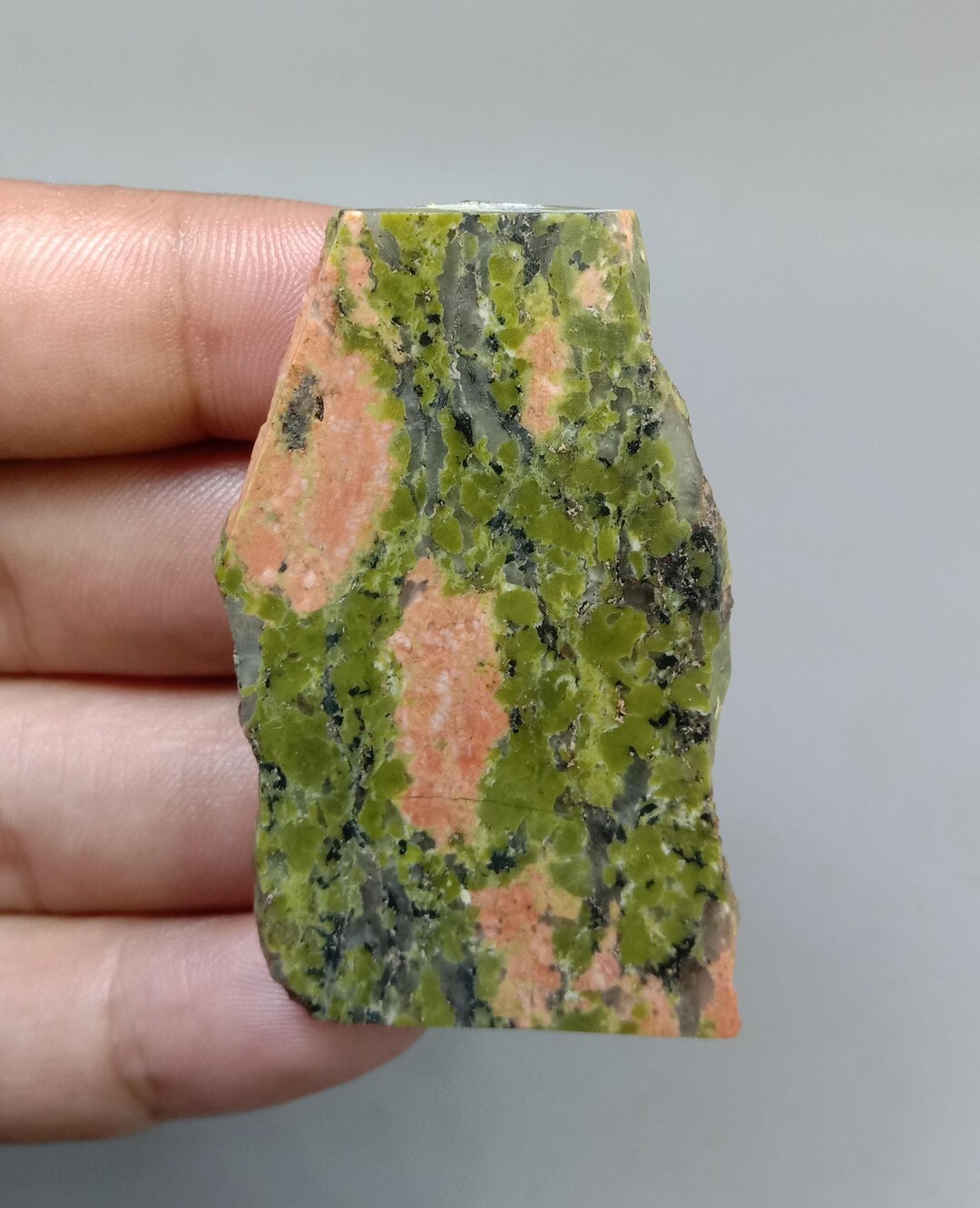 Unakite - Natural Unakite Jasper Slab - Lapidary Slab -green Epidote ...