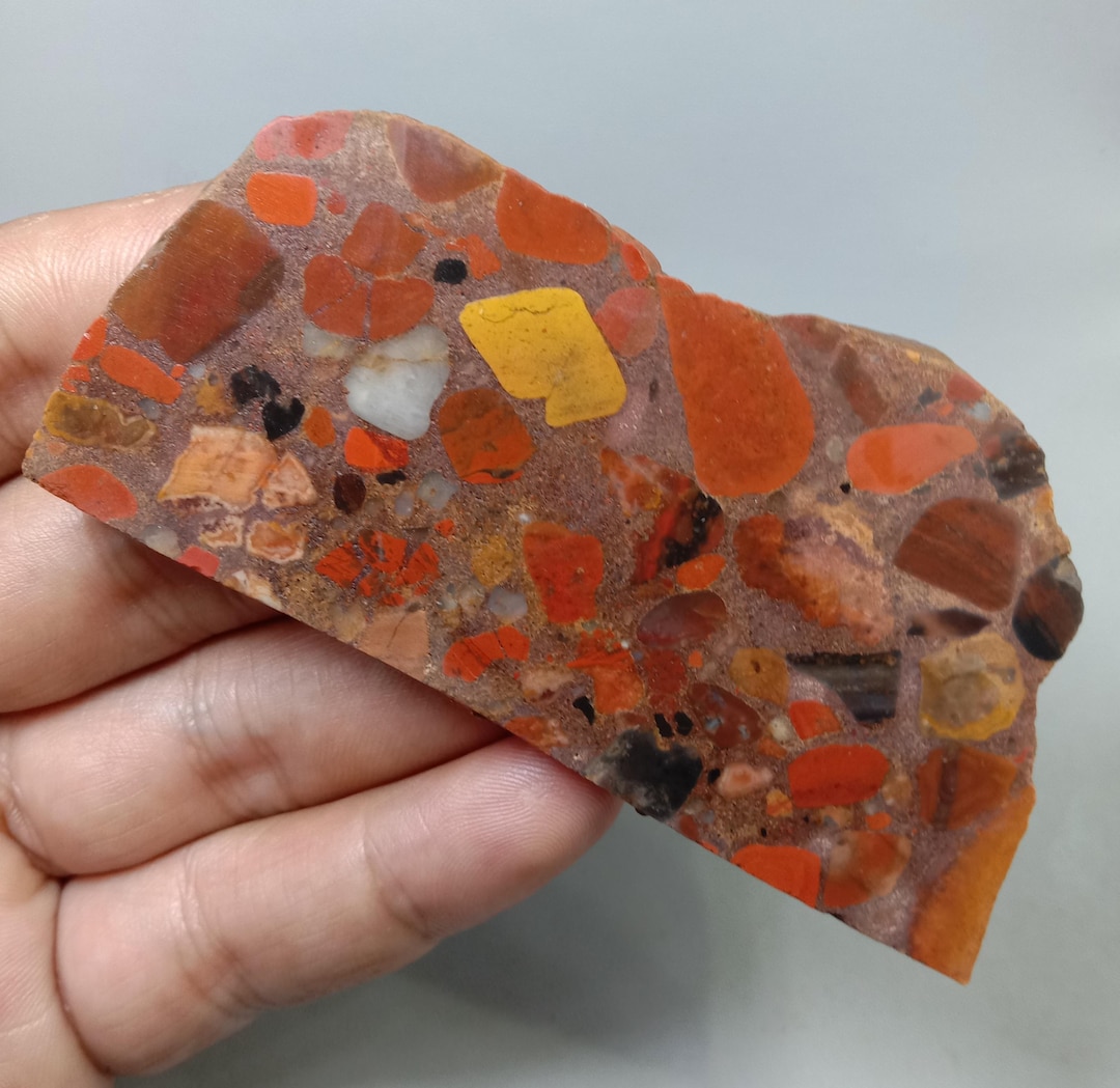 Red Jasper Pudding Stone Conglomerate Stone Slab 268.00ct 80x40x6mm - Etsy