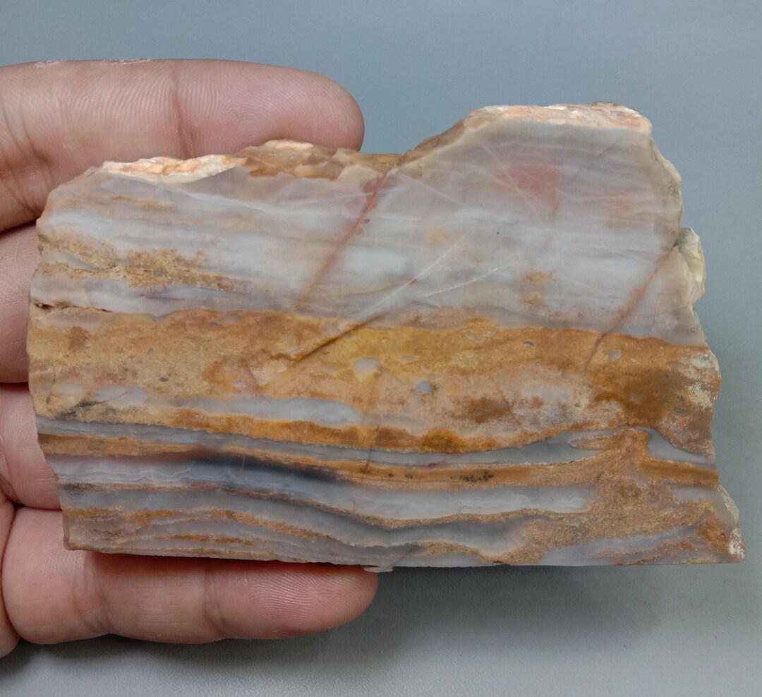 Jasper - Pink Banded Crystal - Raw Stone Slab- Natural Banded Jasper ...